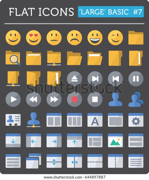 Vector Flat Icons Professional Developers Large Stock Vector (Royalty ...