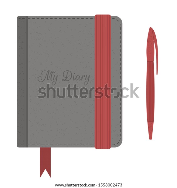 Vector Flat Illustration Diary String Pen Stock Vector (Royalty Free ...