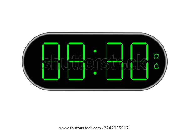 Vector Flat Illustration Digital Clock Displaying Stock Vector (Royalty ...