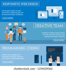Vector Flat Software Applications Development Concept Stock Vector ...
