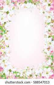 Spring Background Cute Flower Border On Stock Vector (Royalty Free ...