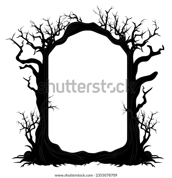 Vector Gothic Style Frame Trees Gnarled Stock Vector (Royalty Free ...