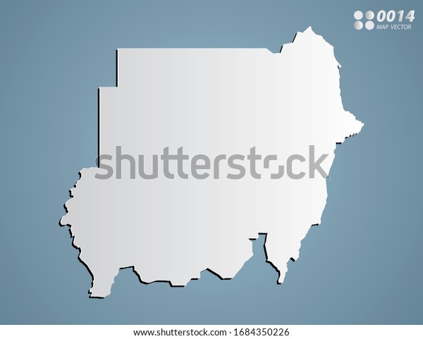 Vector Gray Gradient Sudan Map On Stock Vector (Royalty Free ...
