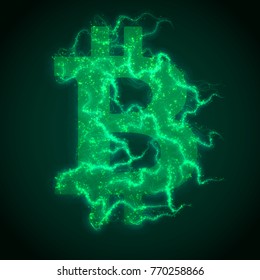 Vector Green Bitcoin Symbol Constructed Flowing Stock Vector (Royalty Free) 770258866 | Shutterstock