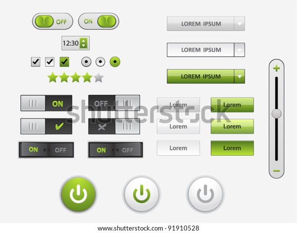 Vector Green White Web Elements Power Stock Vector (Royalty Free ...