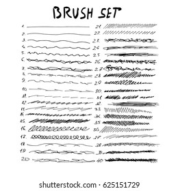 Vector Hand Brushes Set Stock Vector (Royalty Free) 625151729 ...