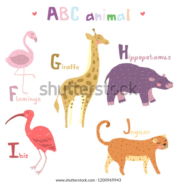 Vector Hand Drawn Cute Abc Alphabet Stock Vector (Royalty Free ...