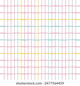 Vector Hand Drawn Cute Checkered Pattern Stock Vector (Royalty Free ...