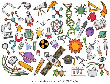 Vector Hand Drawn Science Theme Doodle Stock Vector (Royalty Free ...