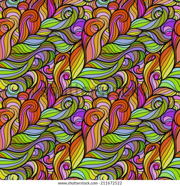 Vector Hand Drawn Waves Texture Seamless Stock Vector (Royalty Free ...