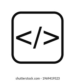 Computer Code Icon Iconic Symbol Inside Stock Vector (Royalty Free ...