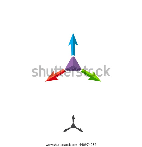 Vector Icon Coordinate System Direction Axes Stock Vector (Royalty Free ...