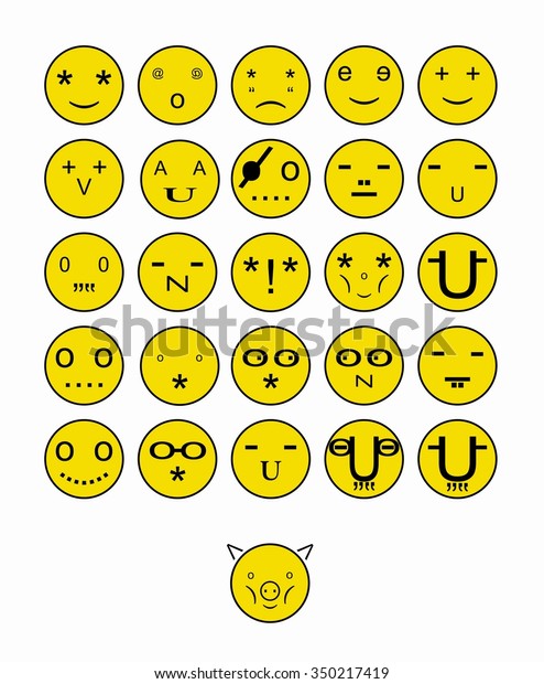 Vector Icons Smiley Faces White Background Stock Vector (Royalty Free ...