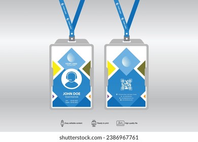 Vector Id Badge Design Template Two Stock Vector (Royalty Free ...