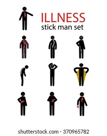 Vector Illness Man Set Stock Vector (Royalty Free) 370965782 | Shutterstock
