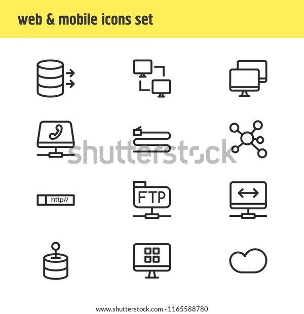 Vector Illustration 12 Web Icons Line Stock Vector (Royalty Free ...