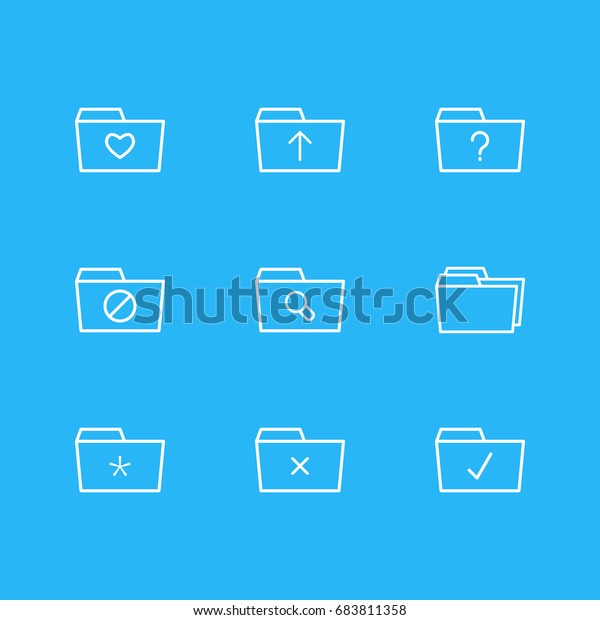 Vector Illustration 9 Document Icons Editable Stock Vector (Royalty ...
