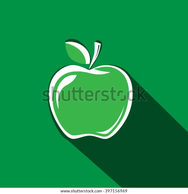 Vector Illustration Apple Logo Shadow Green Stock Vector (Royalty Free ...