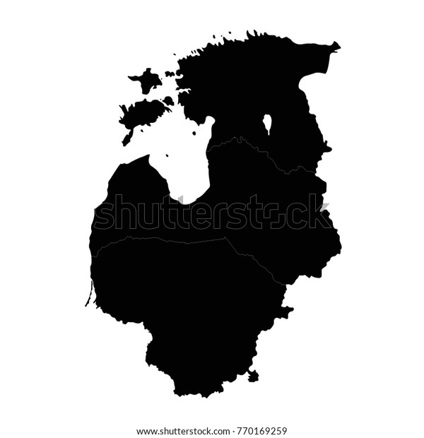 Vector Illustration Baltic Countries Map Stock Vector (Royalty Free ...
