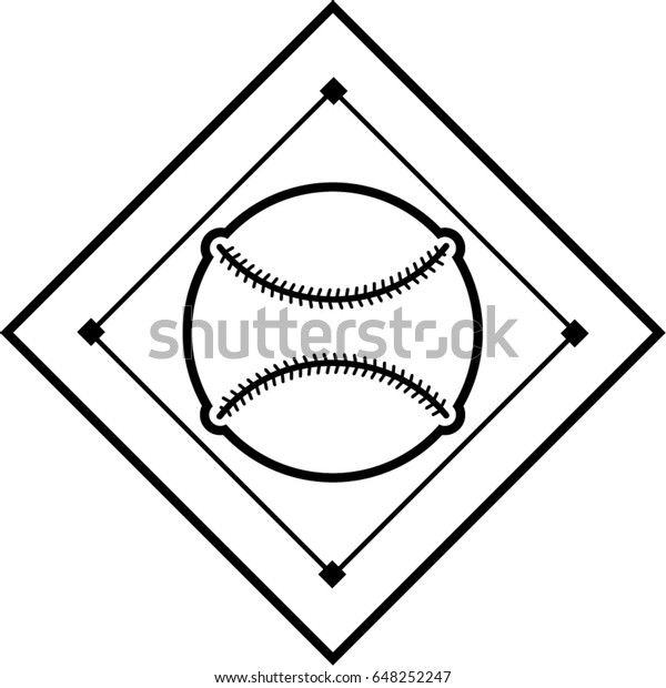 Vector Illustration Baseball Diamond Shape Stock Vector (Royalty Free ...
