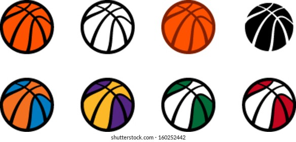 Vector Illustration Basketball Various Color Options Stock Vector ...