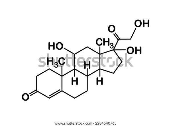 Vector Illustration Bone Structure Hormone Cortisol Stock Vector ...