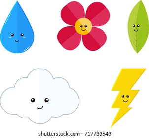 Vector Illustration Cloud Drop Stock Vector (Royalty Free) 717733543 ...