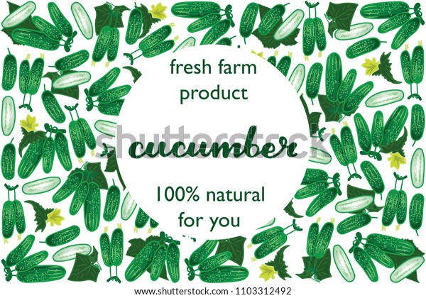 Vector Illustration Cucumber Leaf Design Lettering Stock Vector ...