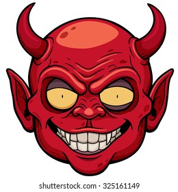 Vector Illustration Devil Face Stock Vector (Royalty Free) 206830165 ...