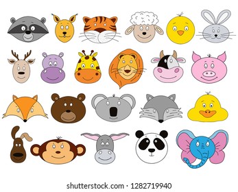 Set Different Animalsa Poster Kids Vector Stock Vector (Royalty Free ...