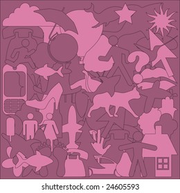 Vector Illustration Different Objects Grouped Into Stock Vector ...