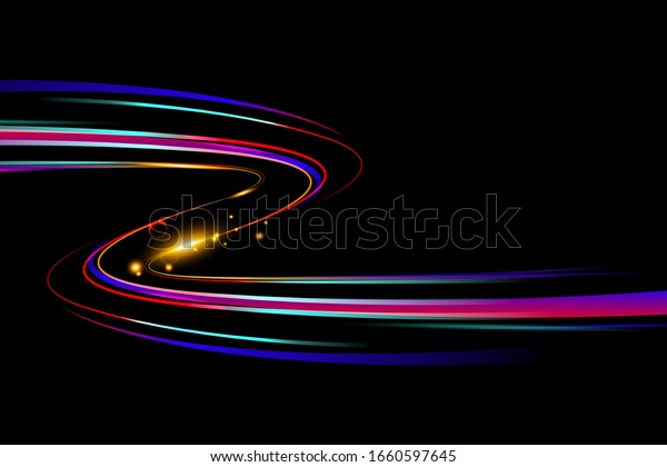 Vector Illustration Dynamic Lights Dark High Stock Vector (Royalty Free ...