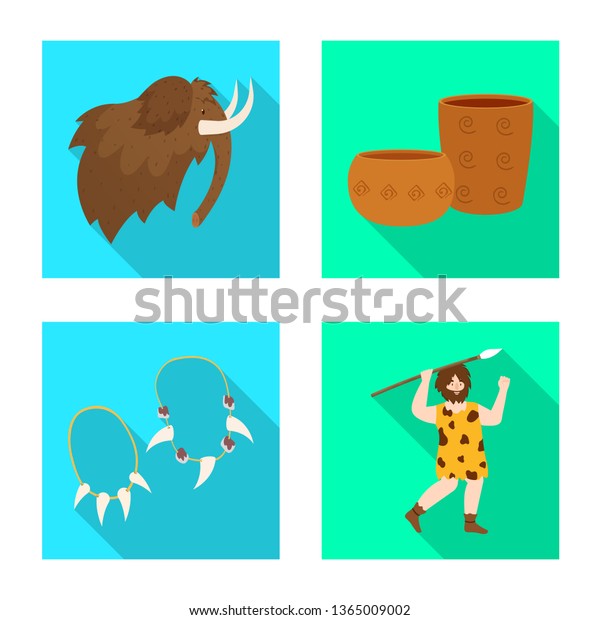 Vector Illustration Evolution Neolithic Icon Set Stock Vector (Royalty ...
