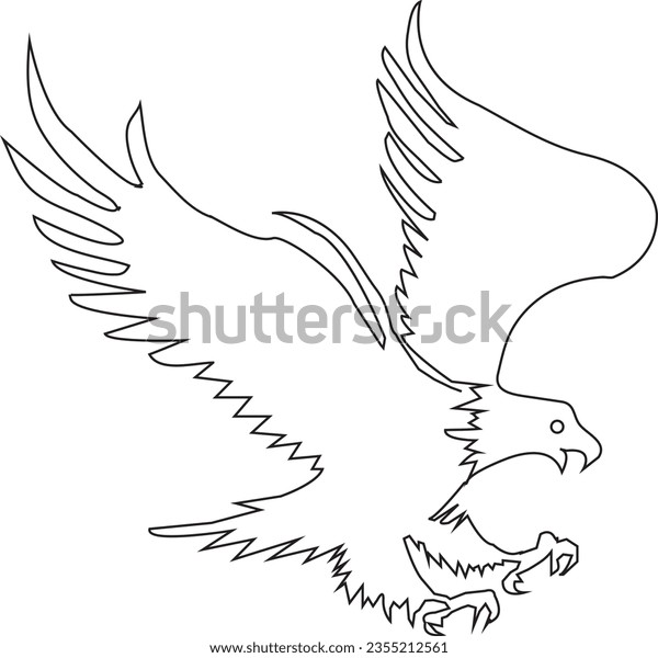 Vector Illustration Front View Eagles Head Stock Vector (Royalty Free ...