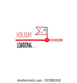 Vector Illustration Holiday Loading Progress Bar Stock Vector (Royalty ...