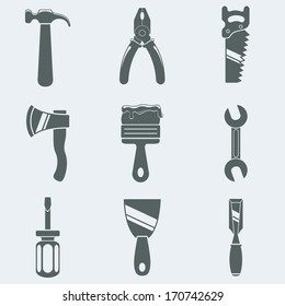 Vector Illustration Icons Hand Tools Stock Vector (Royalty Free ...