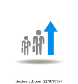 Vector Illustration Increase Chart Two Businessman Stock Vector ...