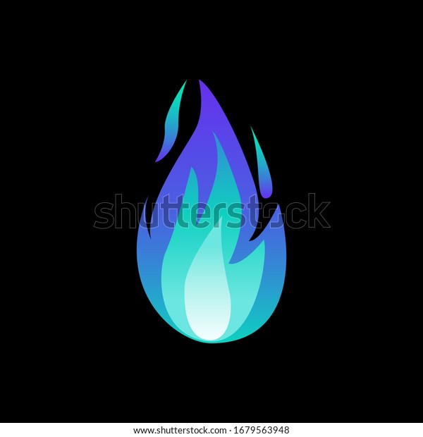 Vector Illustration Magic Blue Fire Flame Stock Vector (Royalty Free ...