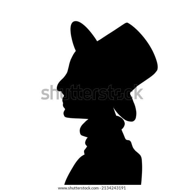 Vector Illustration Man Hat Black Silhouette Stock Vector (Royalty Free ...