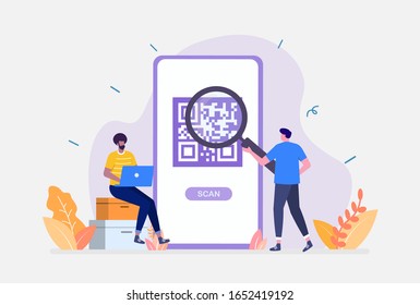 Vector Illustration Qr Code Scanning Concept Stock Vector (Royalty Free) 1652419192 | Shutterstock