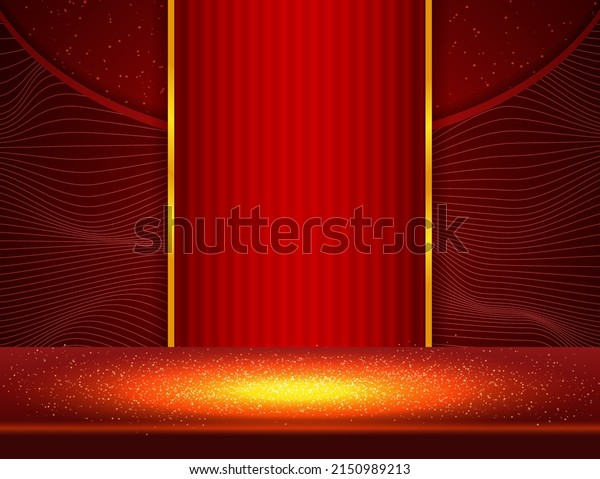 Vector Illustration Red Pattern Wave Background Stock Vector (Royalty ...