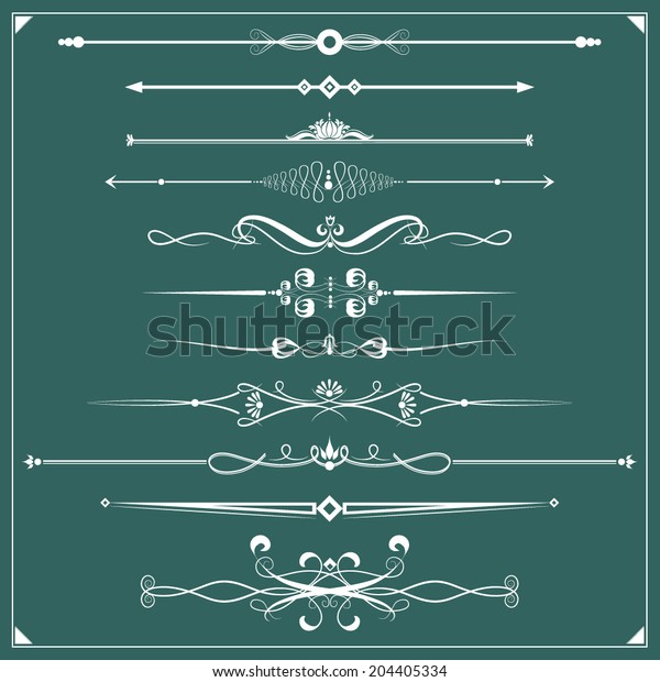 Vector Illustration Set Chapter Dividers Floralornamental Stock Vector ...