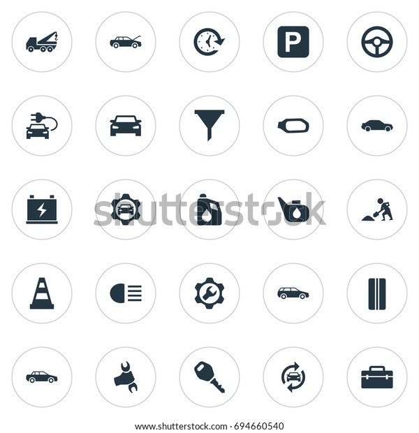 Vector Illustration Set Simple Auto Icons Stock Vector (Royalty Free ...
