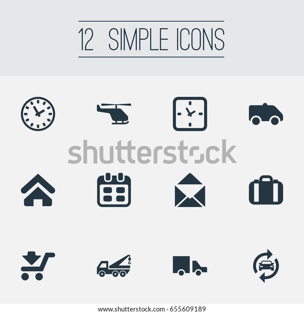 Vector Illustration Set Simple Conveyance Icons Stock Vector (Royalty ...