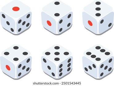 Vector Illustration Set Simple Dice Stock Vector (Royalty Free ...