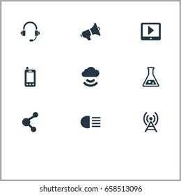Vector Illustration Set Simple Hitech Icons Stock Vector (Royalty Free ...