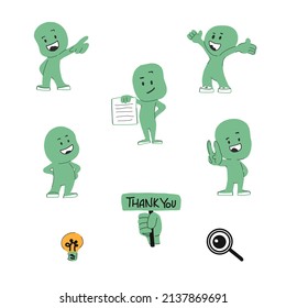 Vector Illustration Simple Cute Characters Use Stock Vector (Royalty ...