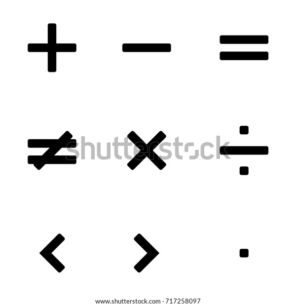 Vector Illustration Simple Math Symbols Signs Stock Vector (Royalty ...