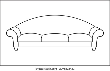 Vector Illustration Sofa Coloring Sofa Suitable Stock Vector (Royalty ...