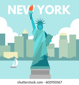 Statue Liberty New York Landmark Symbol Stock Vector (Royalty Free ...
